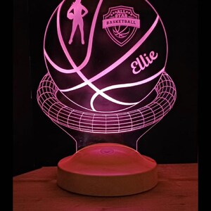 Basketball Personalized 3D Lamp, Custom Basketball With Name ...