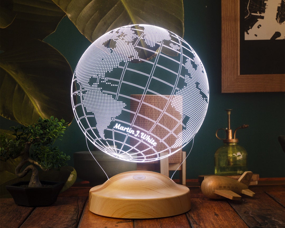 3D World Globe Lamp Colorful, Unique Globe Night Light, World Travelers ...
