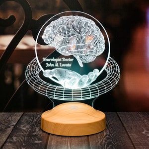 Hand Holding Brain Lamp, Personalized Gift for Neurologist ...
