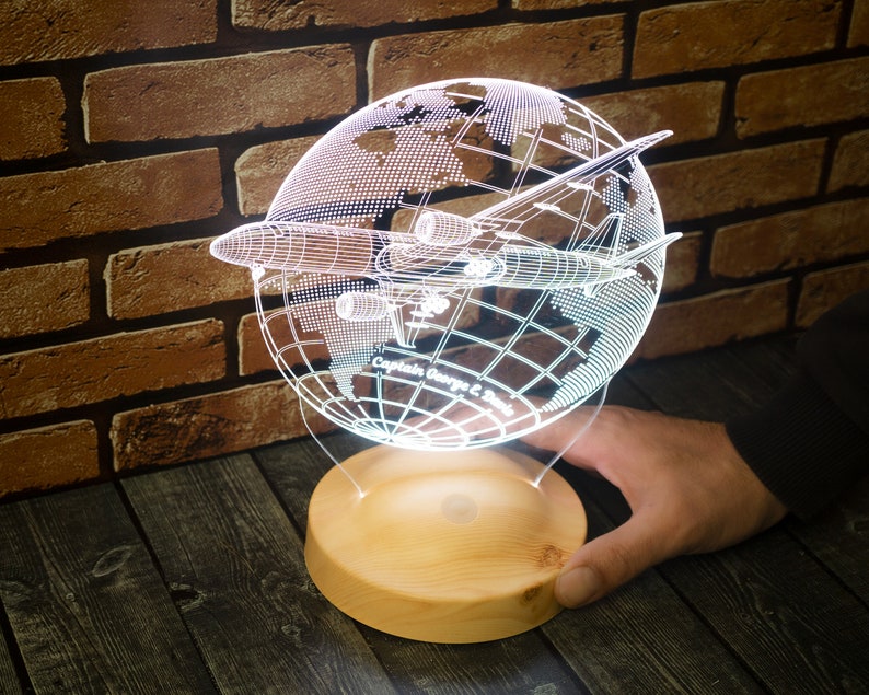 Adventure Gift 3D Airplane, Travel Plane, 3D Custom Globe Lamp, Gifts ...