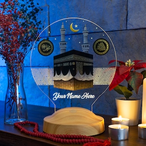 Kaaba With Name Night Lamp, İslamic Room Decor, Gift for Muslim Friend ...