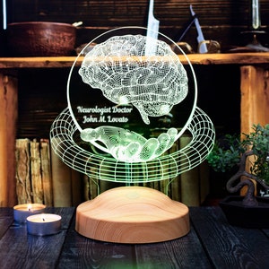 Hand Holding Brain Lamp, Personalized Gift for Neurologist ...