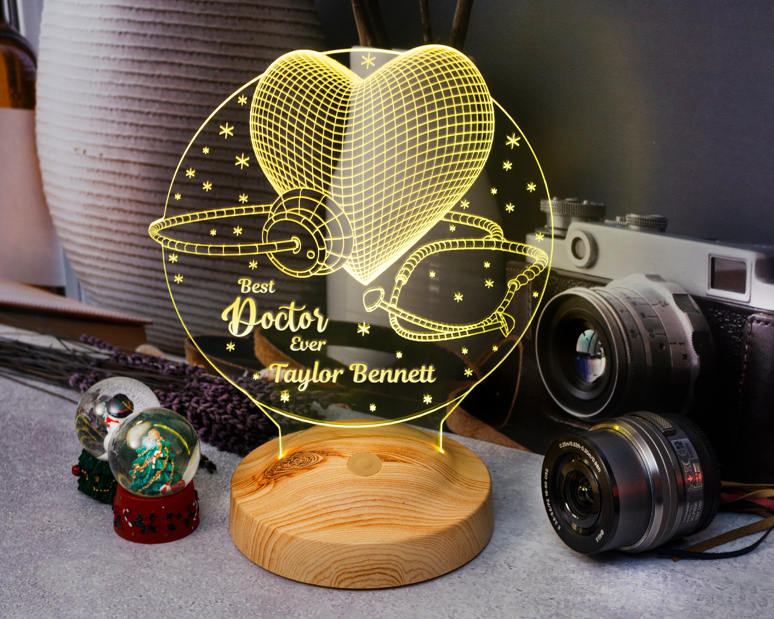 Pediatrician Personalized 3D Lamp, Doctor Graduation Gift, Heart ...