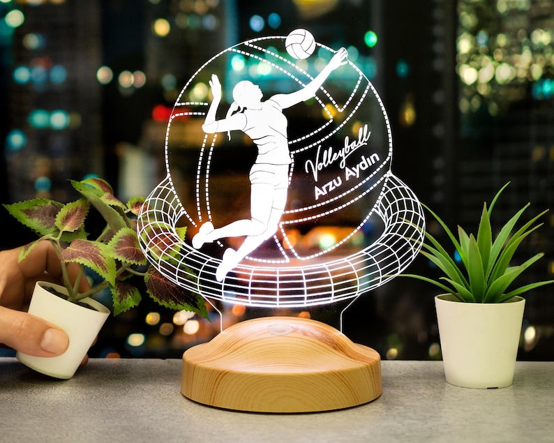 Volleyball Personalized 3D Lamp, Custom Volleyball With Name ...