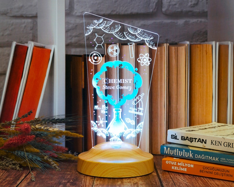 Personalized Chemist 3D LED Lamp, Science Gift, Gifts for Chemist ...