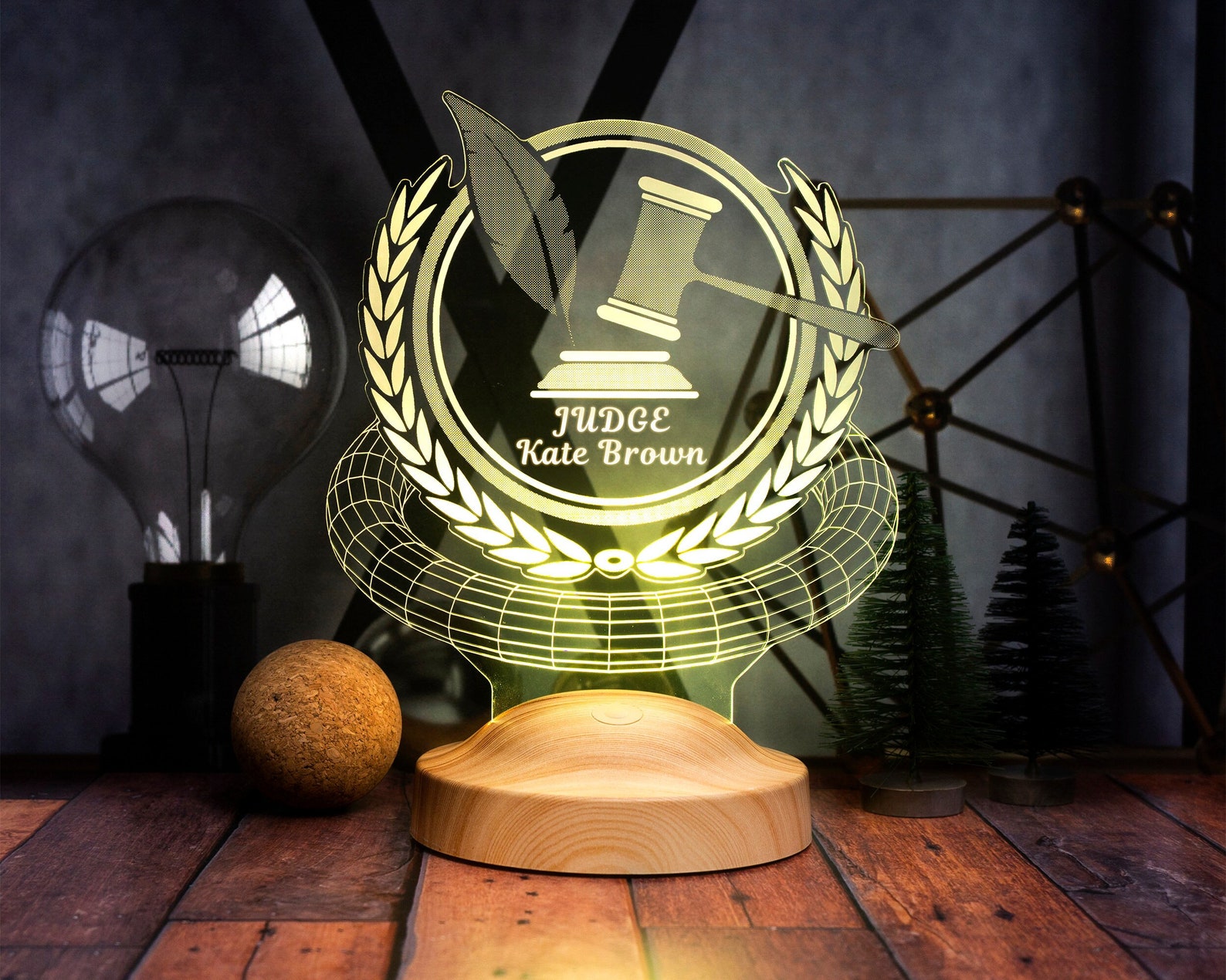 Judge Gavel, Judge Lamp, Lawyer Sign, 3D Lamp, Custom Night Light ...