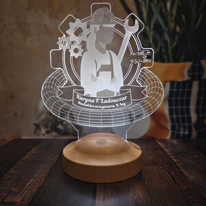 Mechanical Engineer Gift Personalized 3D Lamp, Gift for Engineers ...