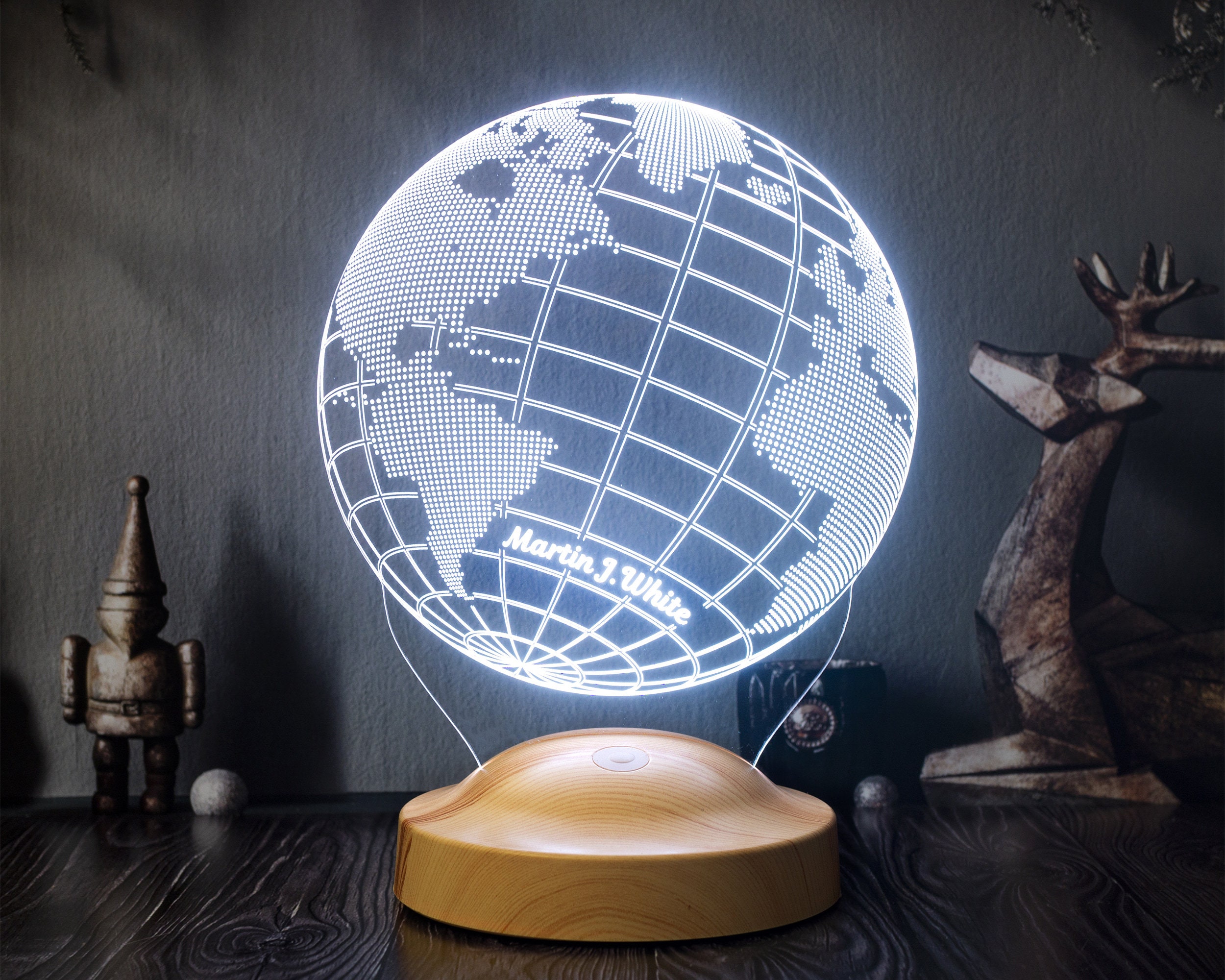 3D World Globe Lamp Colorful, Unique Globe Night Light, World Travelers ...
