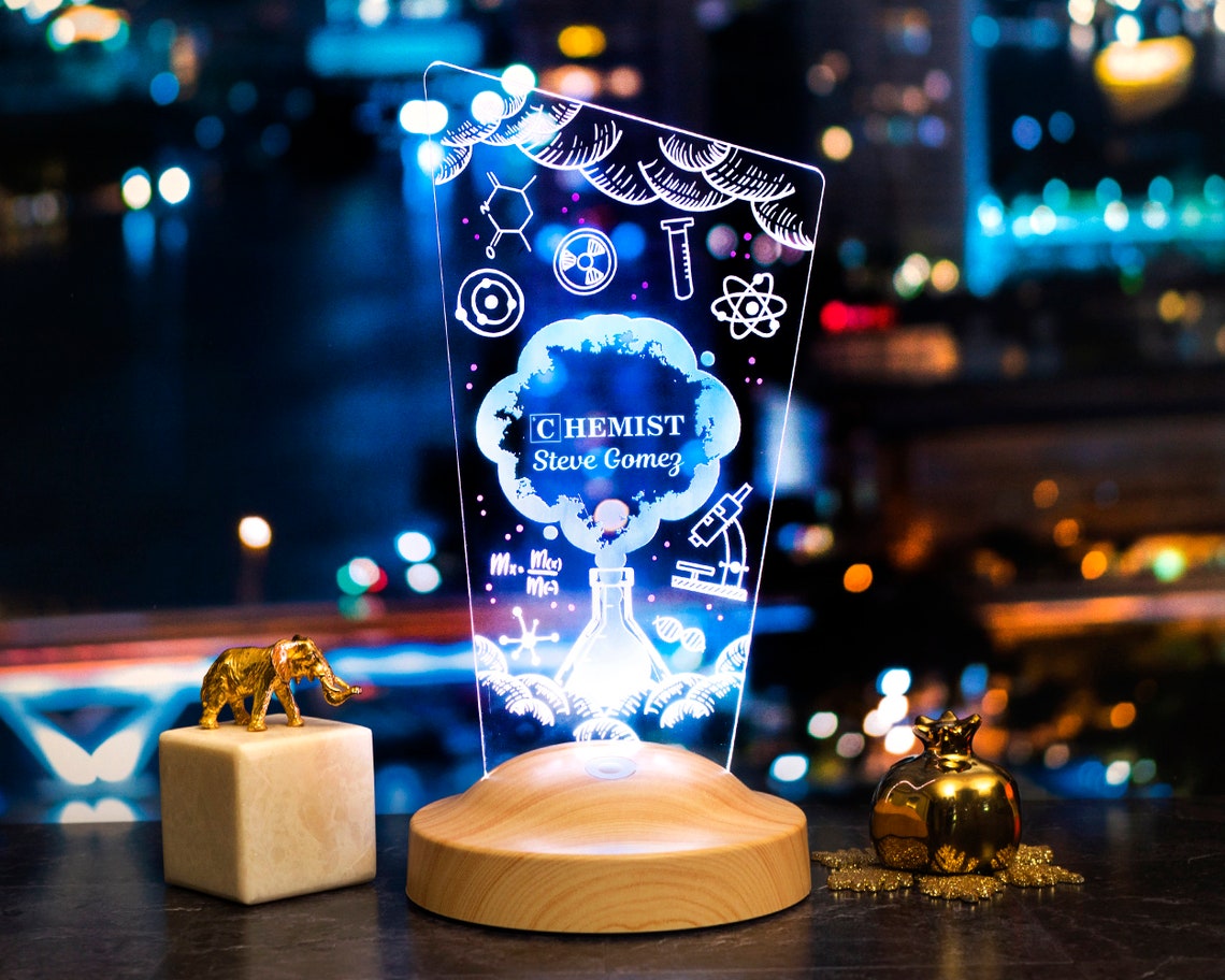 Personalized Chemist 3D LED Lamp, Science Gift, Gifts for Chemist ...