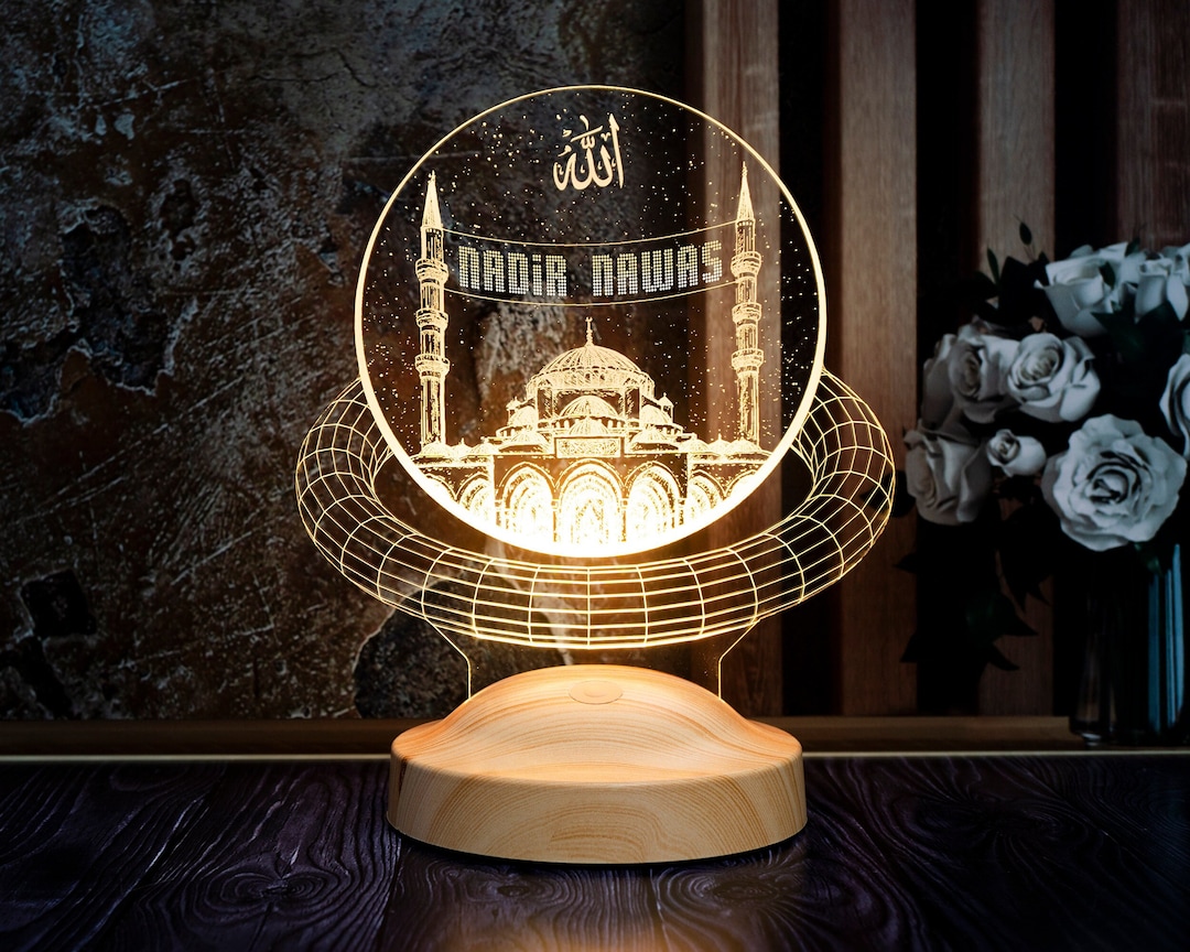 Mosque Decor 3D Lamp With Name, İslamic Room Decor, Ramdan Gift for ...