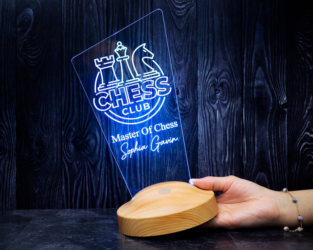 Chess Led Lamp Custom Made, Personalized Chess Gift for Him, Colorful ...