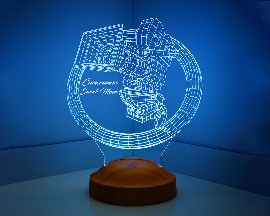 Vintage Video Camera 3D LED Lamp, Personalized Game Room Decor and Gift ...