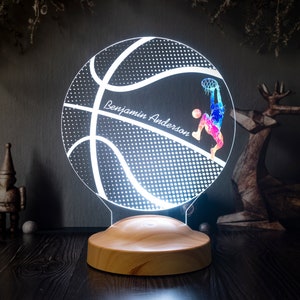 Basketball Decor 3D Lamp, Gift for Basketball Players, Coaches and Fans ...