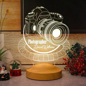 Photo Camera Acrylic Led Lamp as Photographer Gift, 3D Illusion Lamp ...