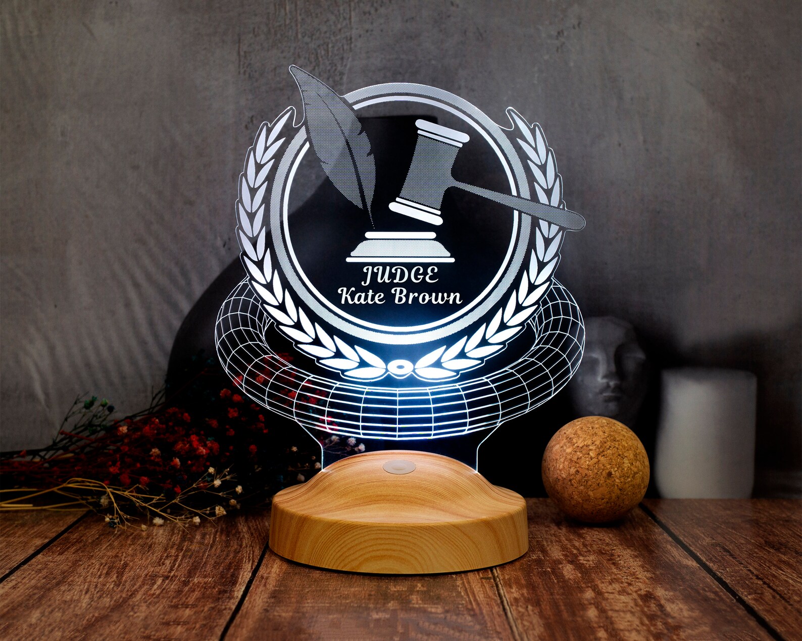 Judge Gavel, Judge Lamp, Lawyer Sign, 3D Lamp, Custom Night Light ...