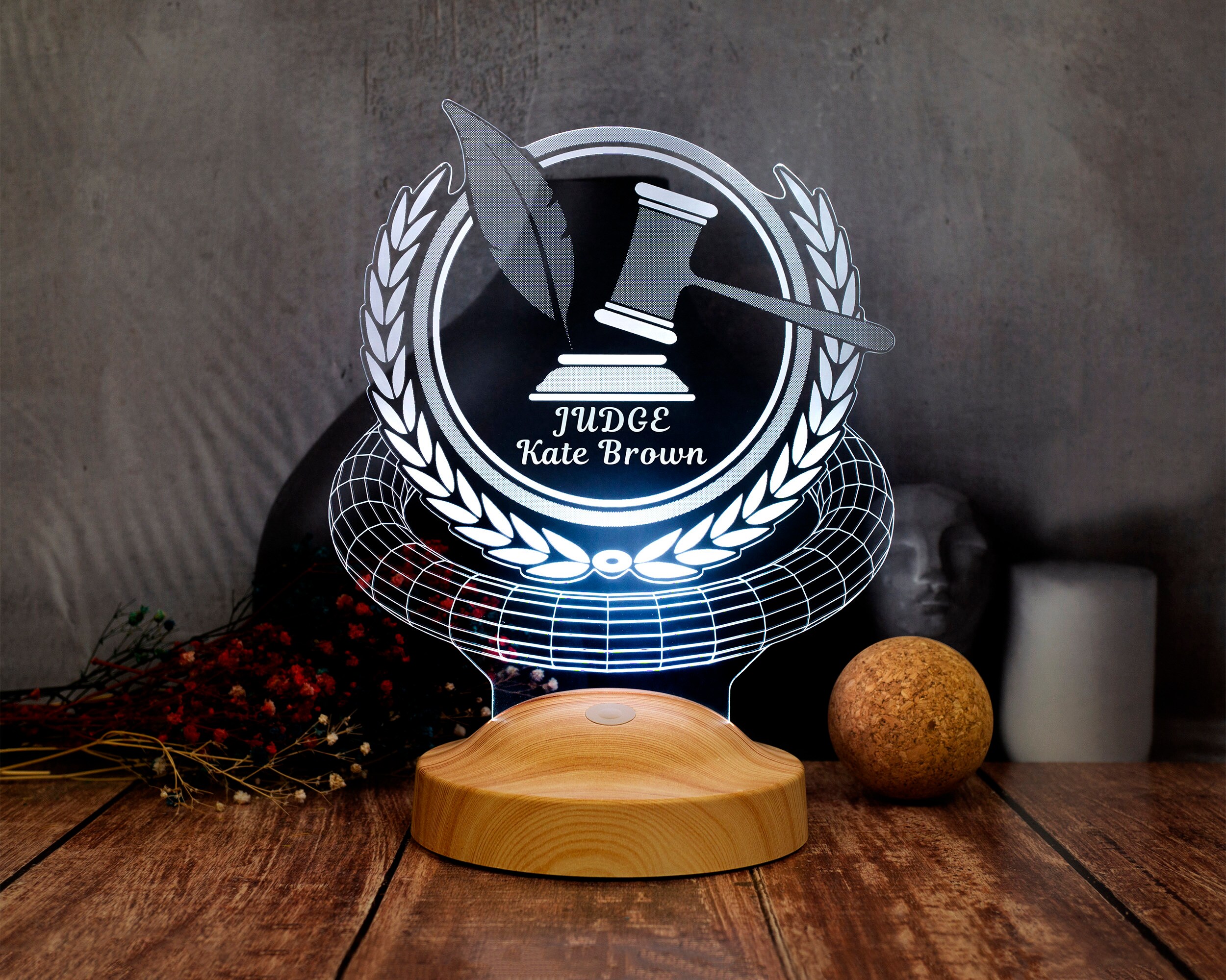 Judge Gavel, Judge Lamp, Lawyer Sign, 3D Lamp, Custom Night Light ...