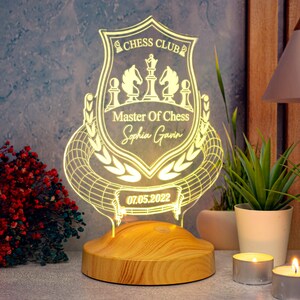 Custom Chess Gift 3D Lamp, Personalized Chess Gift for Him, Chess Lamp ...