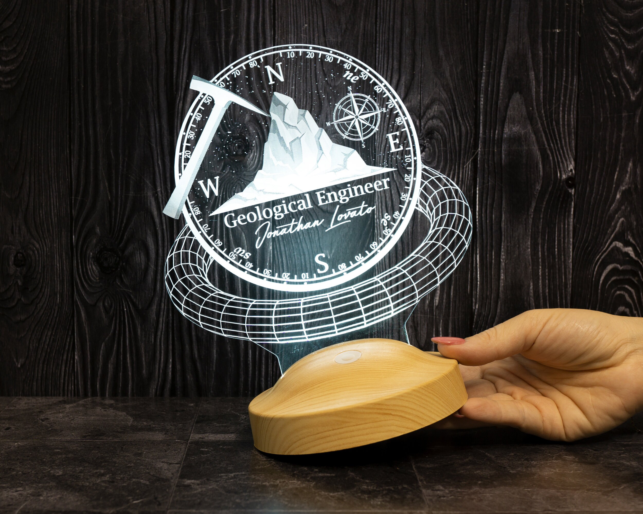 Geologist Gift Personalized 3D Lamp Gift for Geological - Etsy