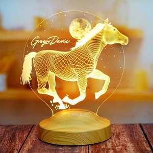 Horse 3D LED Lamp, Gift for Horse Lovers, Horse Art, Horseman Gifts ...