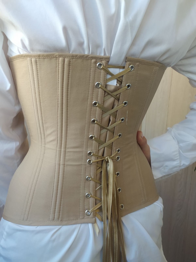 Heavy Duty Renaissance Corset, Steel Boned Cotton Corset Top, Underbust ...