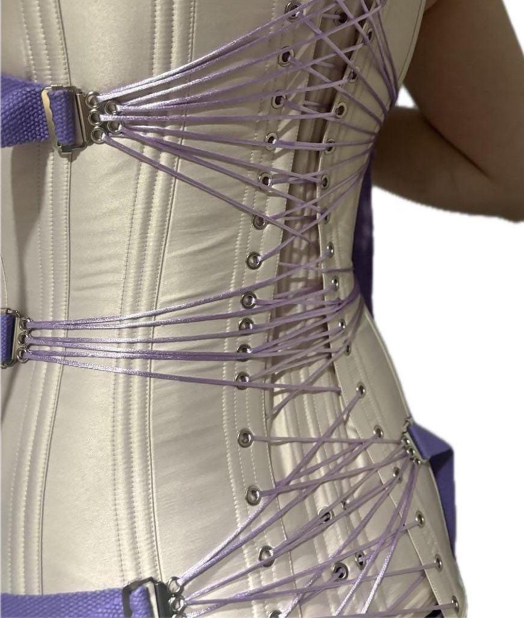 Overbust Satin Corset With Fan Lacing and Busk, Satin Gold Embroidered ...