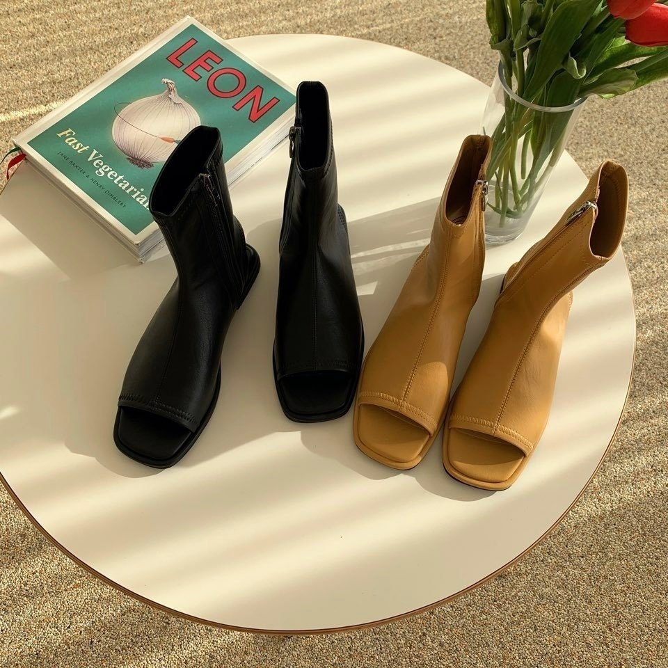 Open Toe Flat Sandal - Etsy