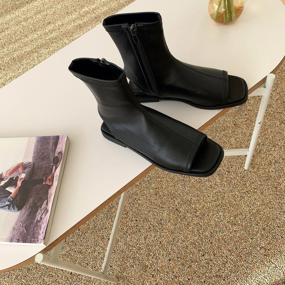 Open Toe Flat Sandal - Etsy