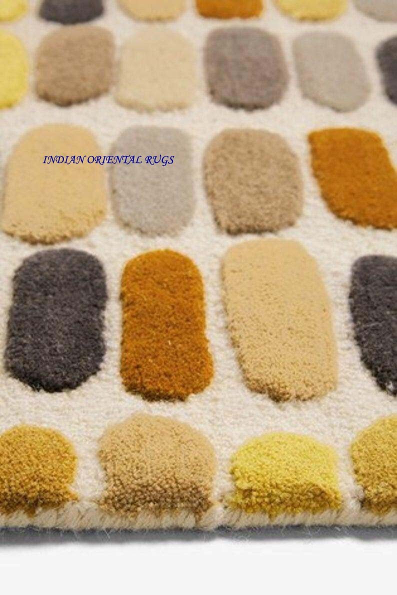 New Multi Modern Rug 100% Woolen Hand Tufted Area Rug With - Etsy