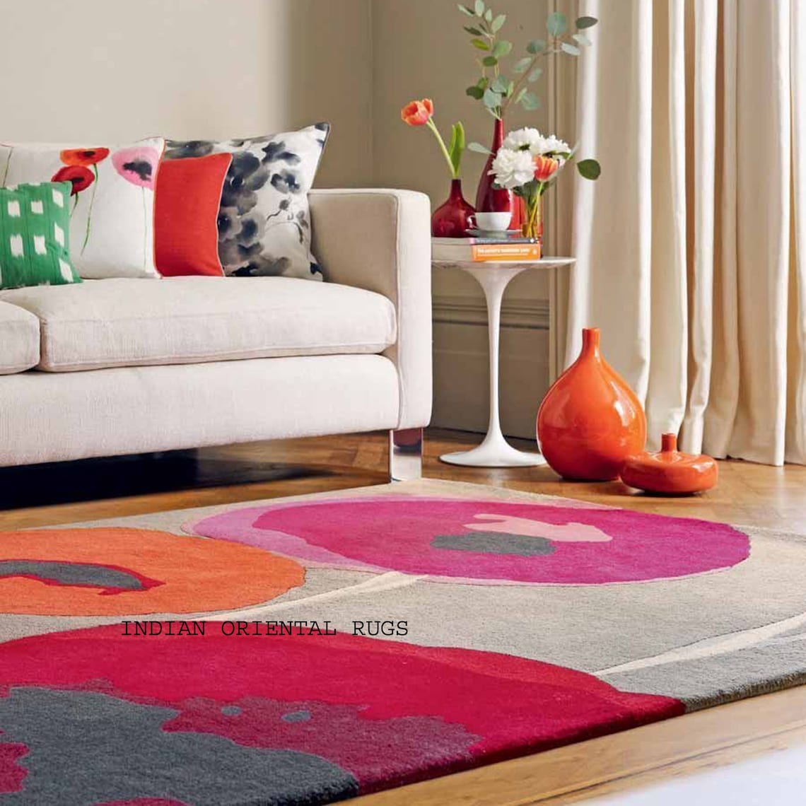 Latest Look Red Poppies Rug 100% Woolen Area Rug 5x8 6x9 7x10 - Etsy UK