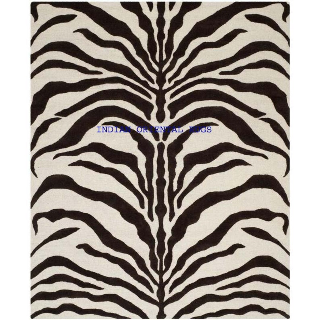 New Look Zebra Skin Area Rug Black and White Colored Rug Anti - Etsy