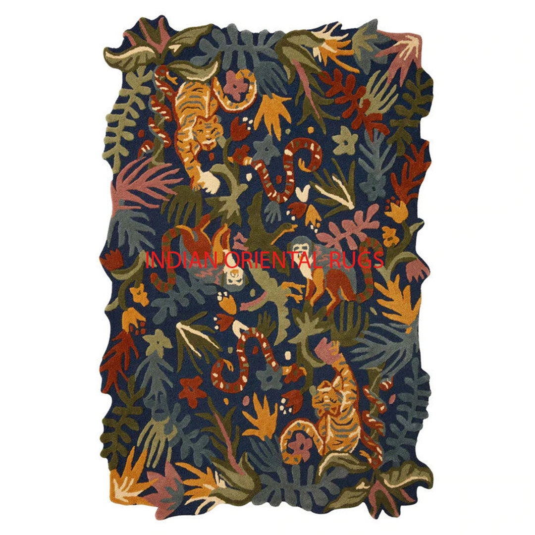 New Authentic Hand Tufted Woolen Carpet High and Low Loop and - Etsy