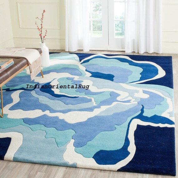 Rugs Modern Hand Tufted High Low Loop Piled Area Rug 100% Woolen Carpet ...