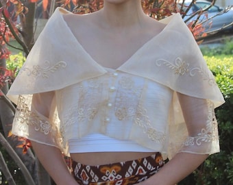 Handpainted Embroidered Alampay Panuelo Spanish Shawl Traditional Maria ...