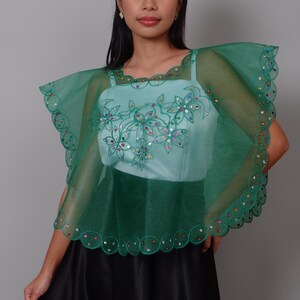 Green Kimona Filipiniana Top - Rain - JK16 - Etsy
