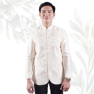 Cream Jusilyn Barong Tagalog Coat - Etsy