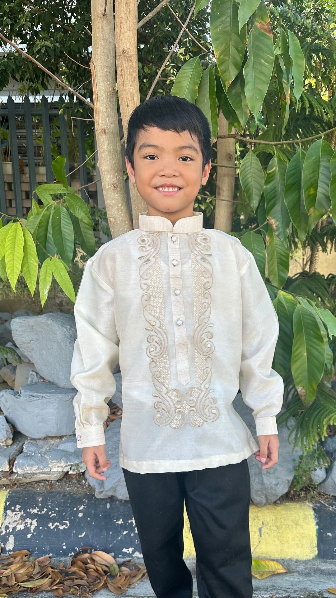Boys Barong Tagalog - Nathan - JB23 - Etsy