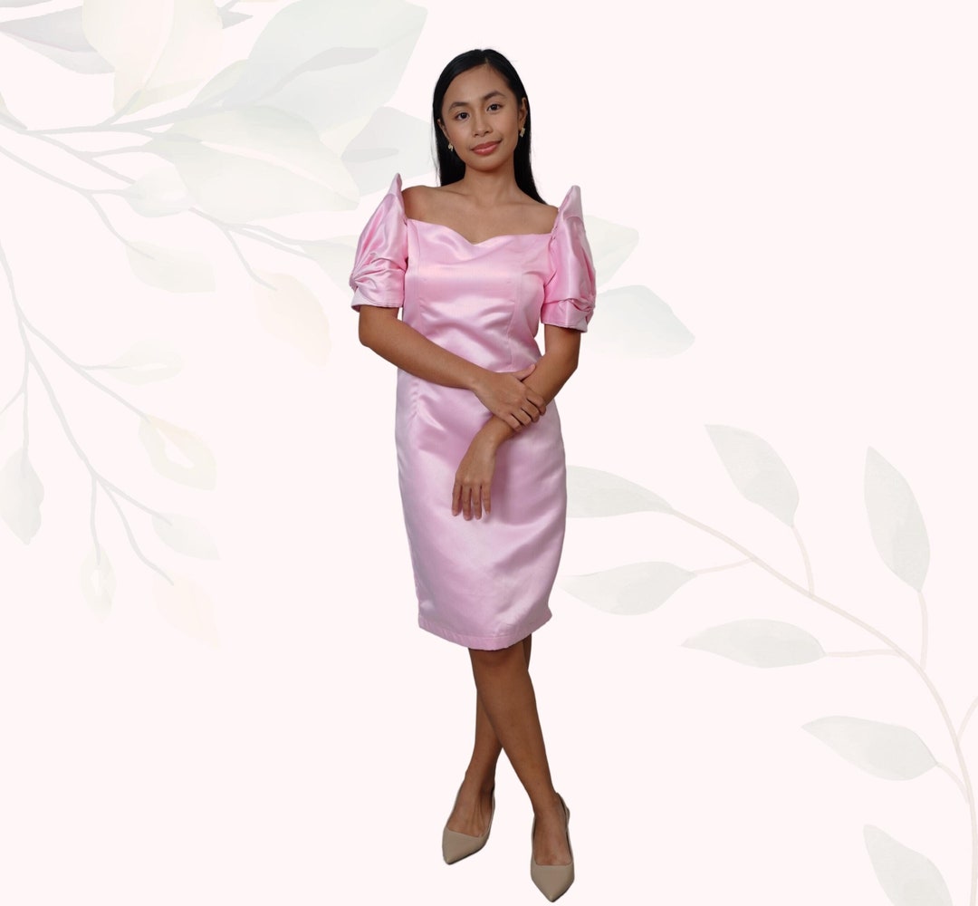 Duchess Pink Modern Filipiniana Dress - Julia - JB302 - Etsy