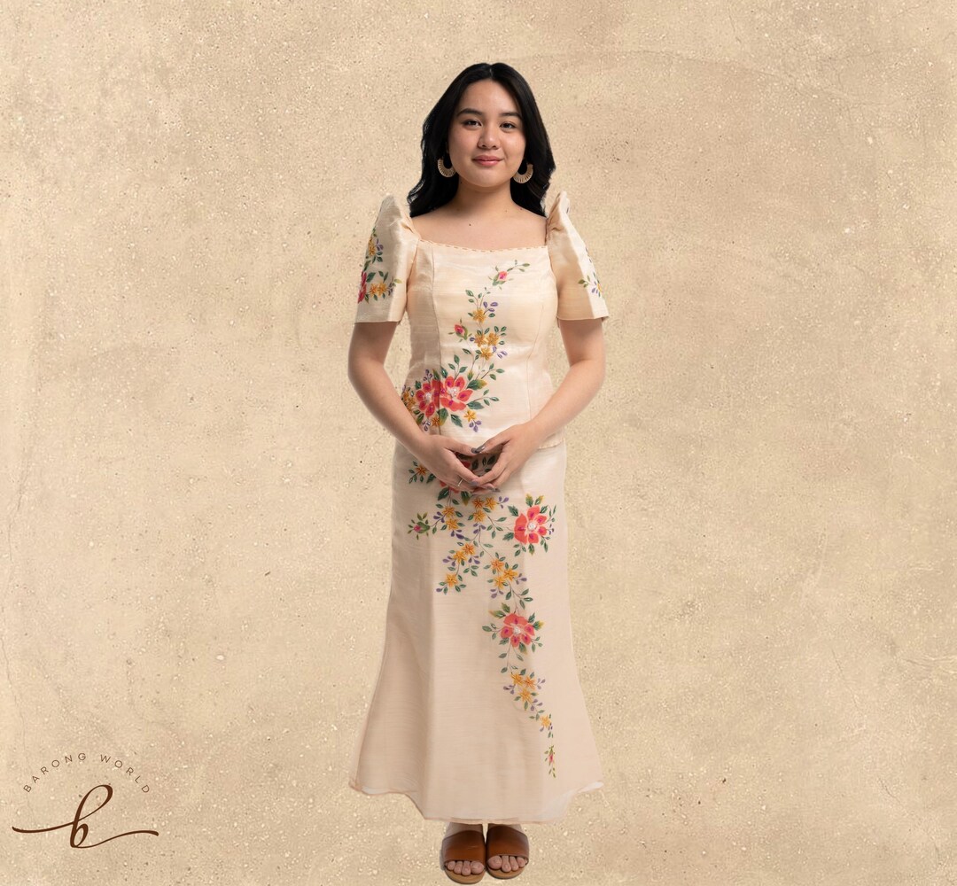 Floral Hand-painted Filipiniana Baro't Saya - Elle - ML966 - Etsy