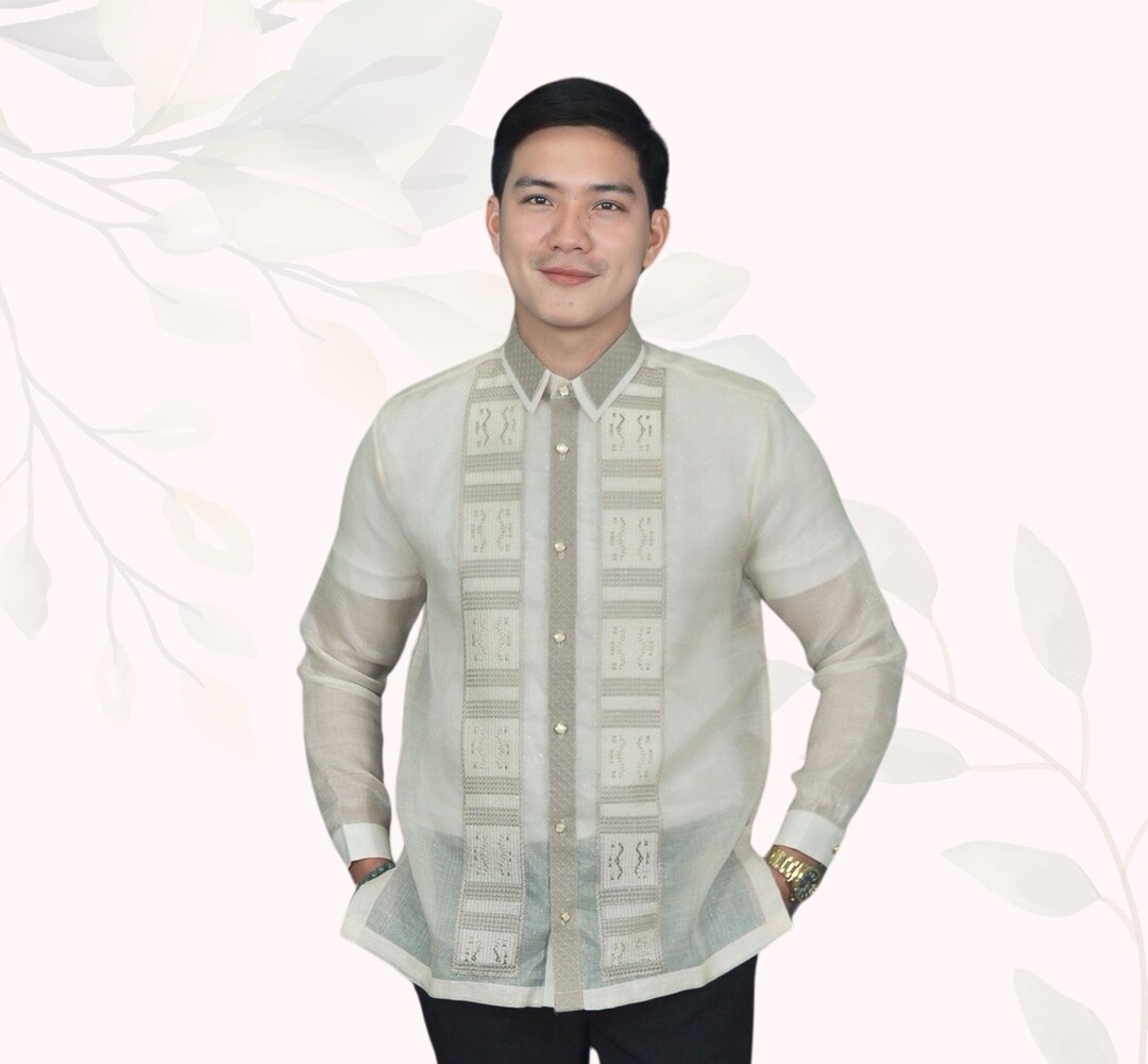 Premium Ivory Barong Tagalog With Fine Filipino Embroidery - Darryl ...
