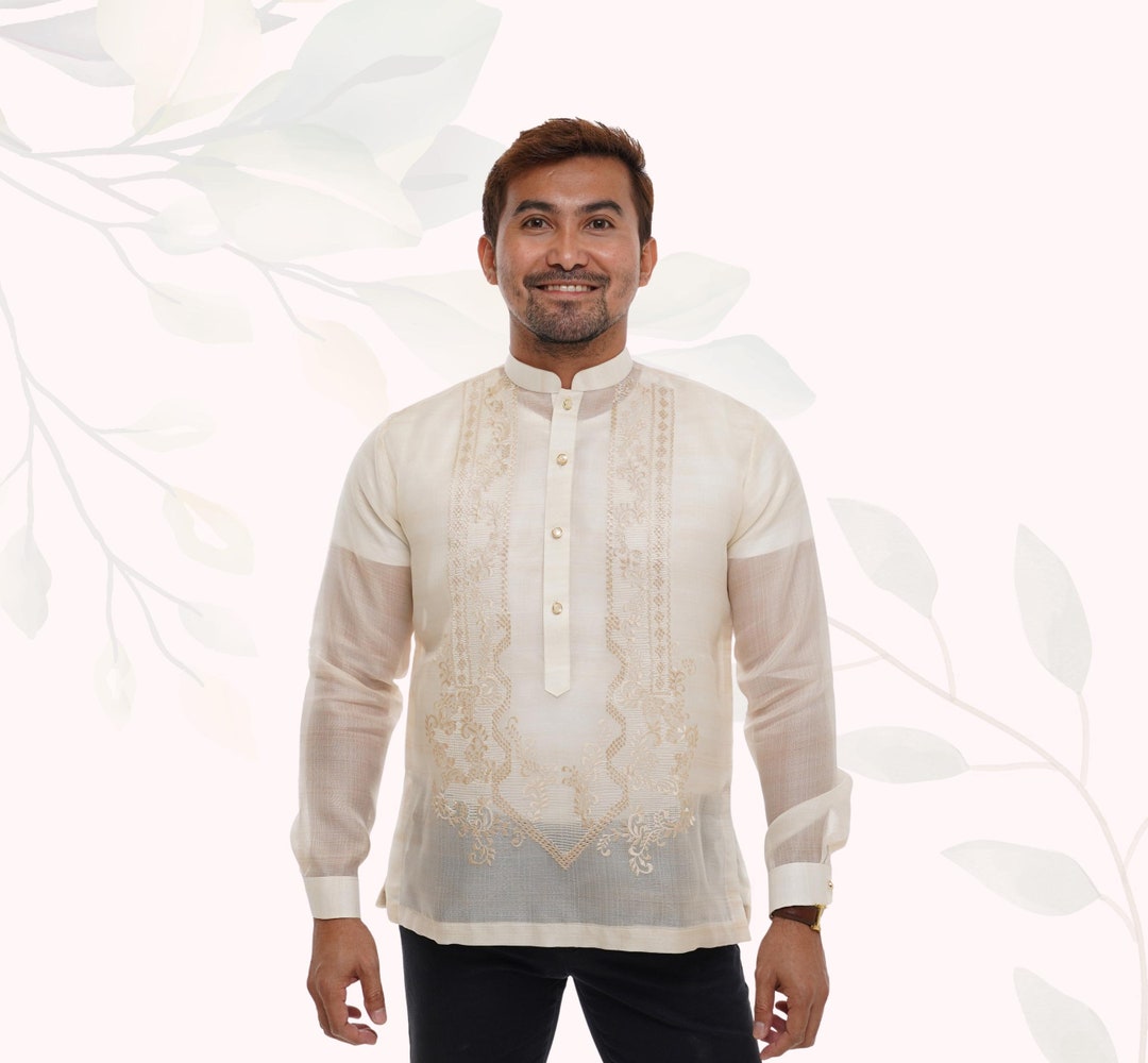 Pina Cocoon Premium Embroidered Barong Tagalog - Emar - JV689 - Etsy