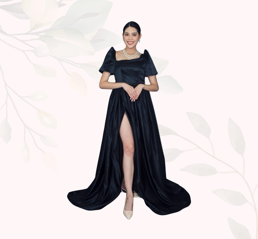 Filipiniana Black Duchess Dress Gown- Yen - JB606 - Etsy