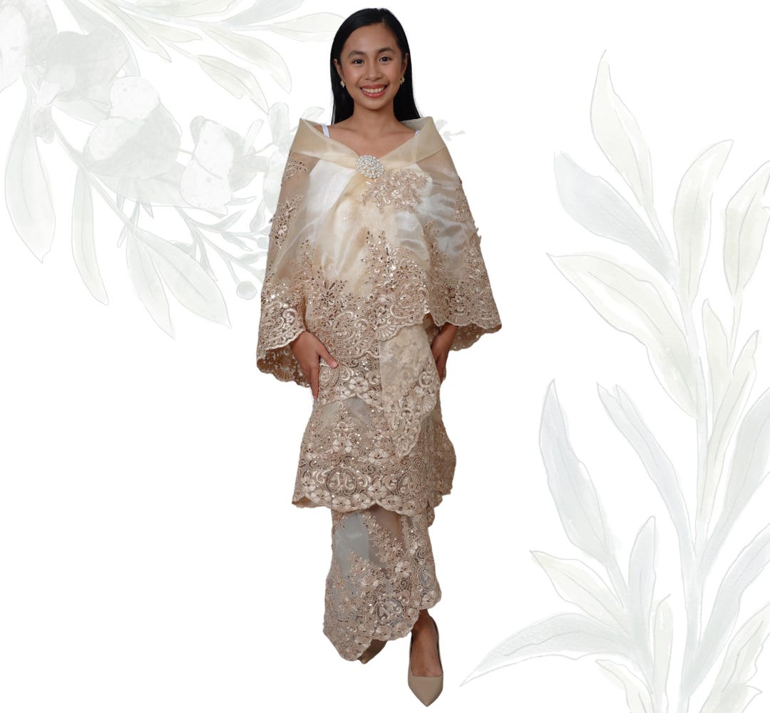 Traditional Laced Organza Alampay With Skirt - Yumi - JK12 - Etsy