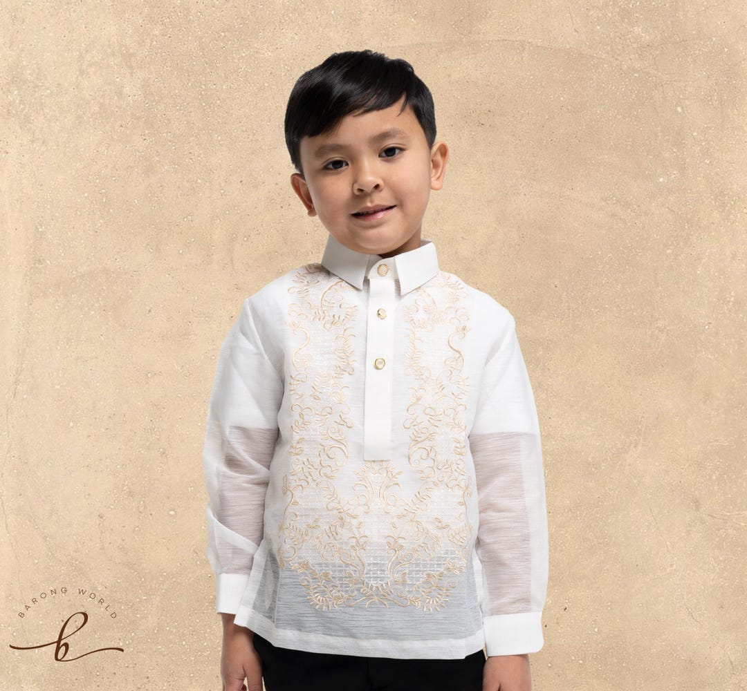 Boys Jusi Classic Ring Bearer Barong Tagalog Kids - Tucker - JS091 - Etsy