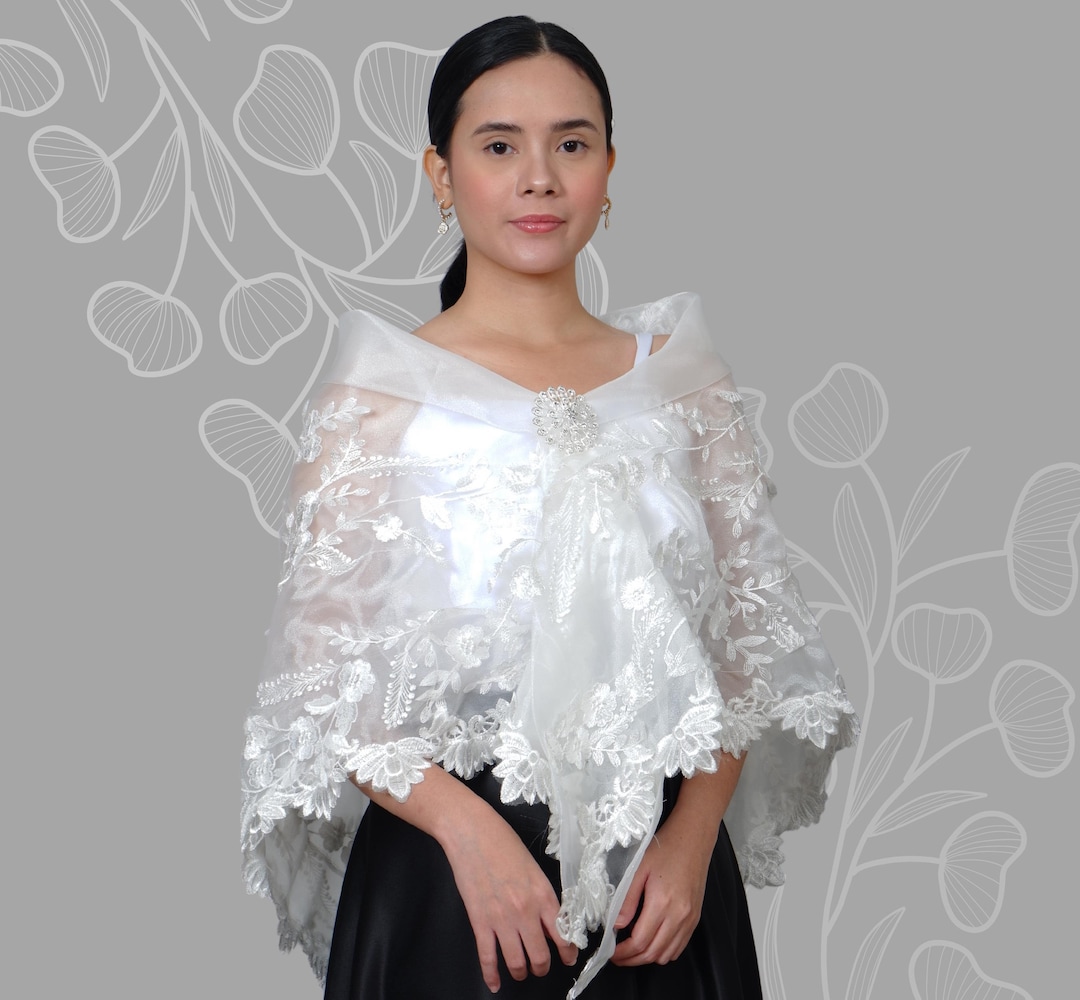Premium Quality Alampay Filipiniana White- Eva - JK34 - Etsy