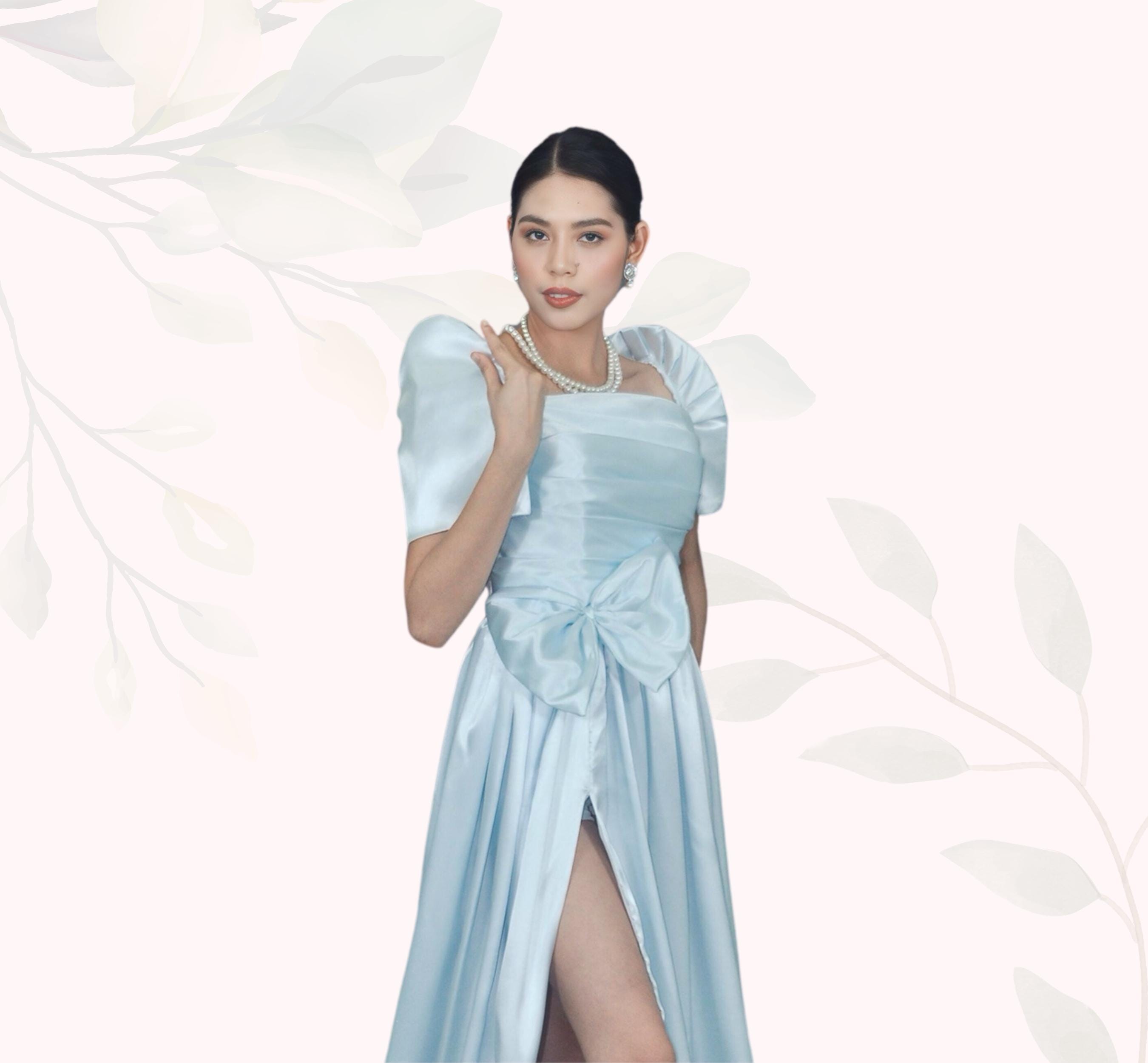 Filipiniana Silver Gray Duchess Dress Gown - Vamola - JB610 - Etsy Canada