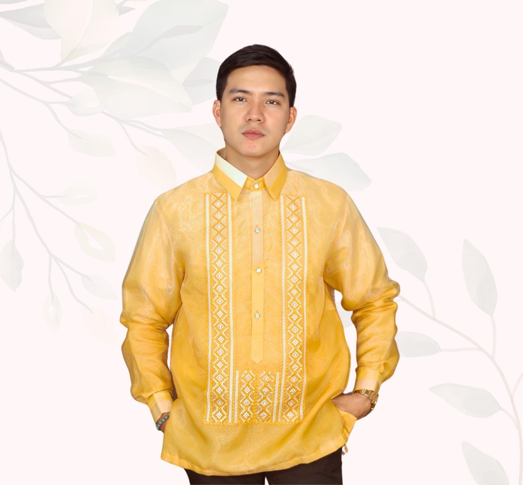 Elegant Golden Barong Tagalog for Men Reymart JK37 - Etsy UK