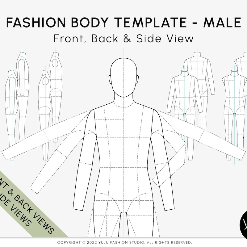 Male Croqui Template - Etsy