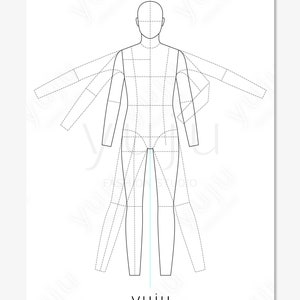 Fashion Flats Body Template MALE Fashion Figure Template | Etsy