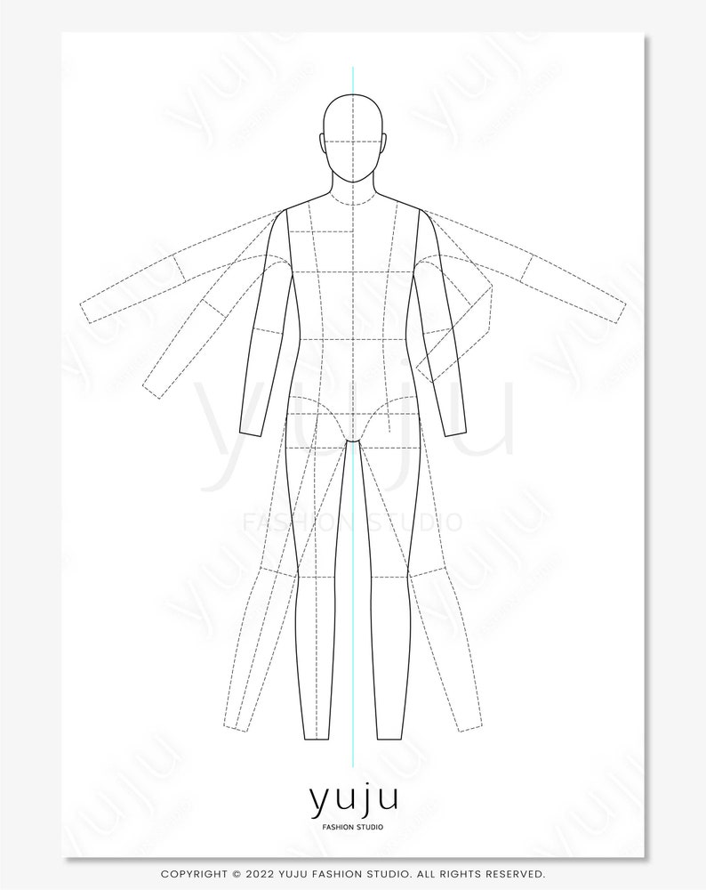 Fashion Flats Body Template MALE Fashion Figure Template | Etsy