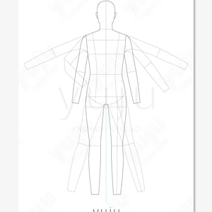 Fashion Flats Body Template MALE Fashion Figure Template | Etsy